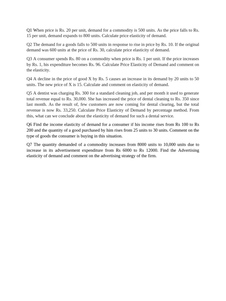 Elasticity Assignment | PDF