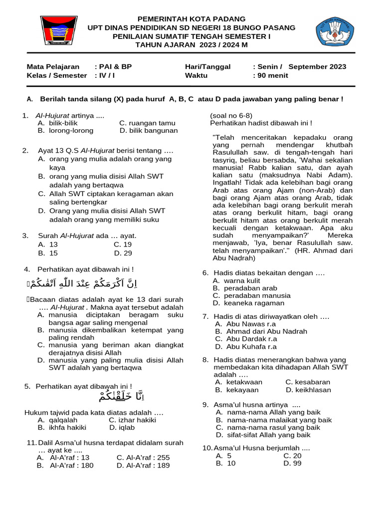 Soal KLS 4 Asts | PDF