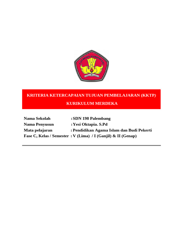 KKTP Kurikulum Merdeka SMT 1 Dan 2 | PDF