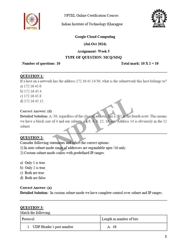 Nptel Gcc W5 Pdf Computer Network Internet Protocol Suite