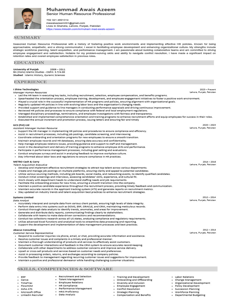 M. Awais Azeem | PDF | Human Resource Management | Recruitment