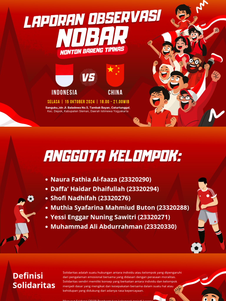 Observasi Perilaku Nobar Timnas | PDF