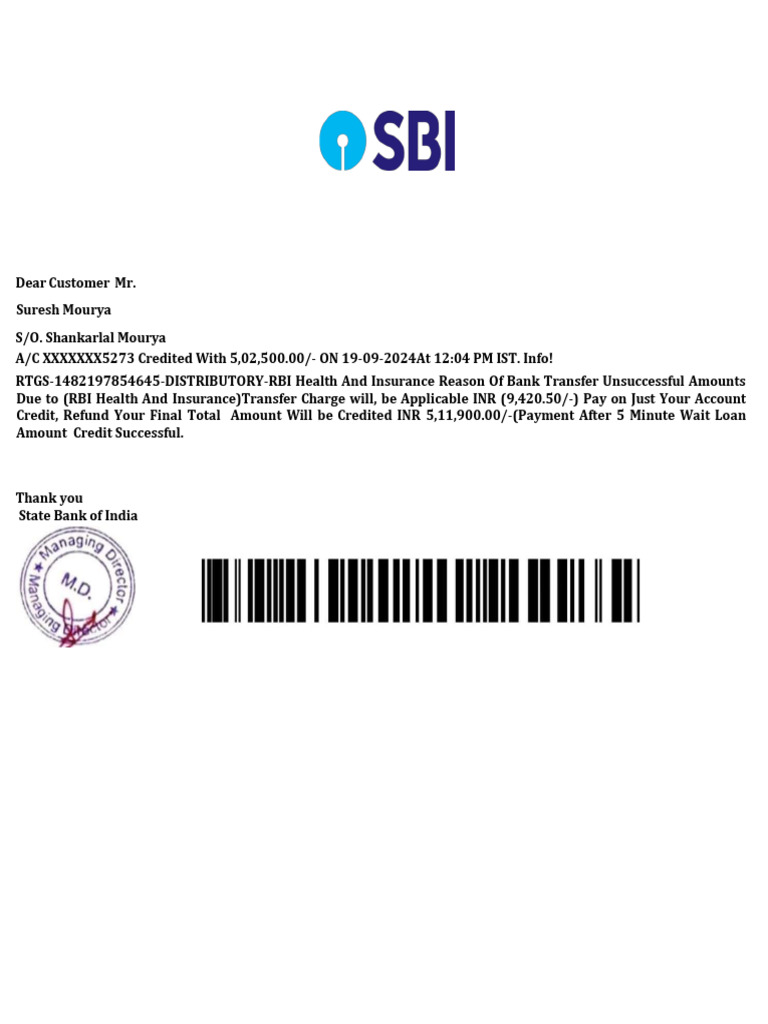Suresh Mourya Insurance Letter | PDF