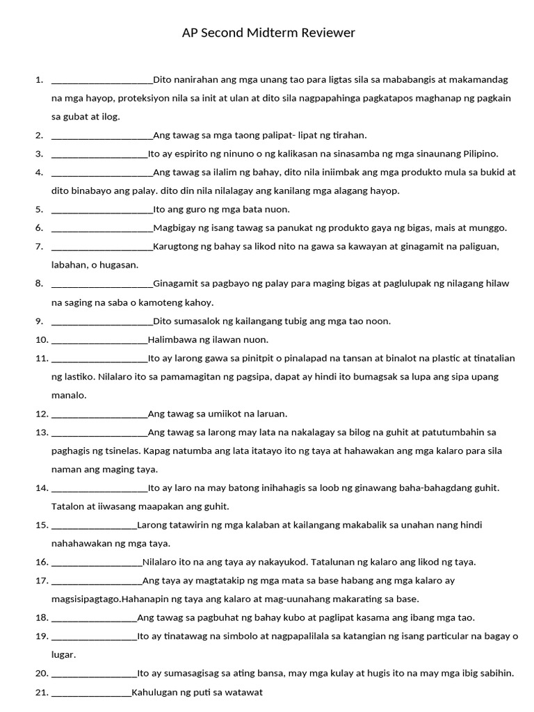 AP Second Midterm Reviewer | PDF