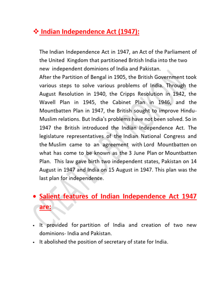 Features - Indian Independence Act of 1947 and The Partition of Bengal ...