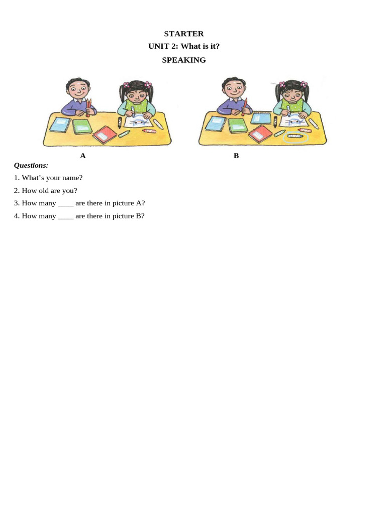 (Starter) Unit-2 Speaking | PDF