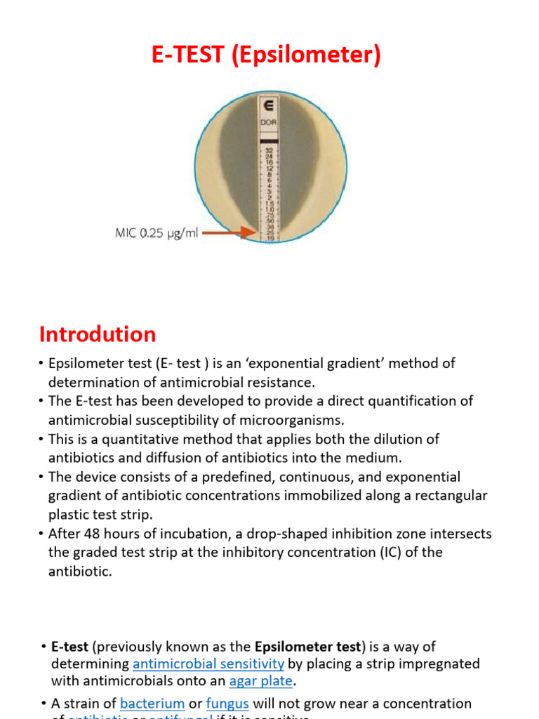 3.1.1 E-Test | PDF | Microbiology | Medical Specialties