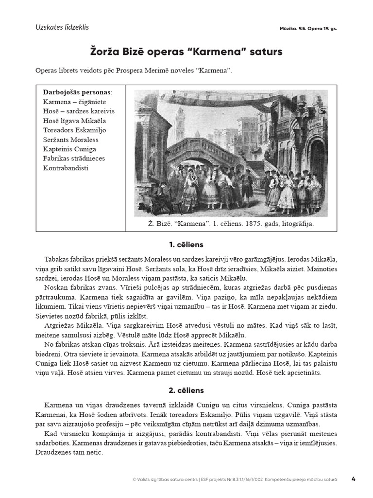 Zorza Bize Operas Karmena Saturs | PDF