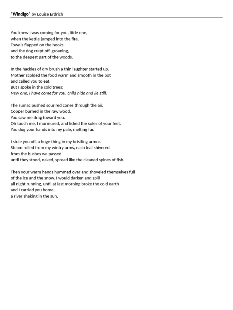 Windigo | PDF | Poetry | General Fiction