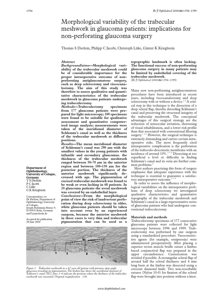 Dietlein 2000 | PDF | Glaucoma | Ophthalmology