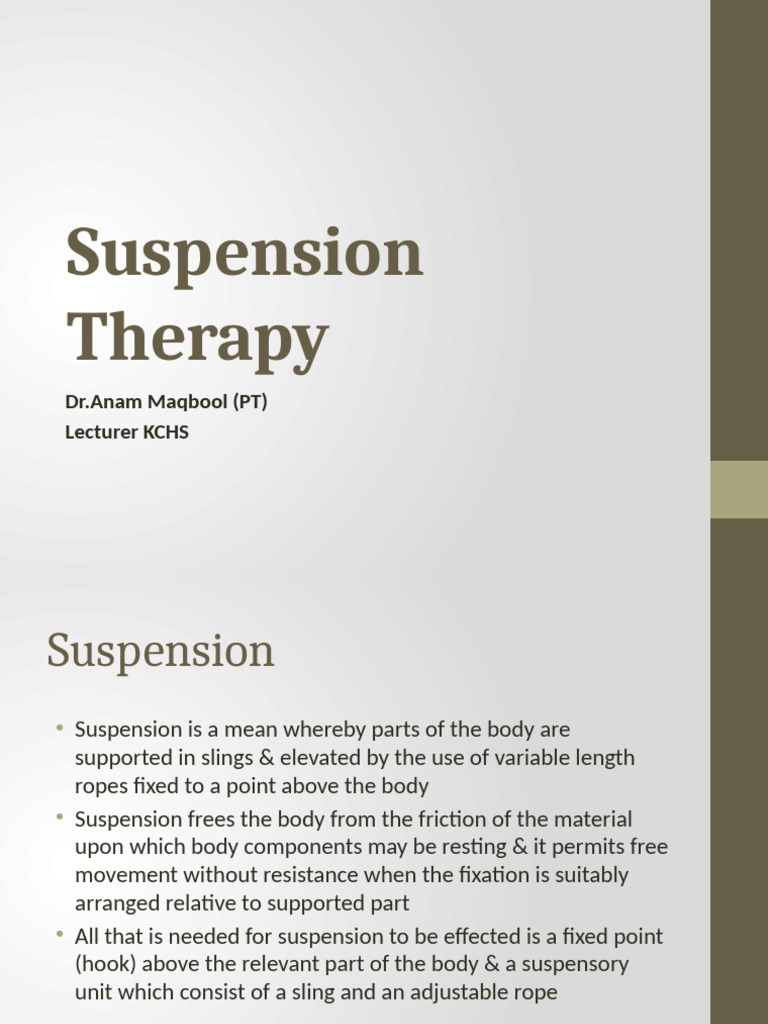 Suspension Therapy Techniques Explained | PDF | Anatomical Terms Of ...