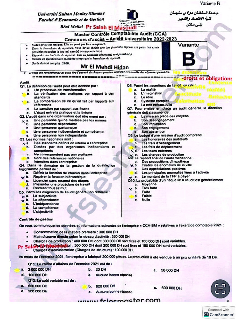 Master CCA 2023 | PDF