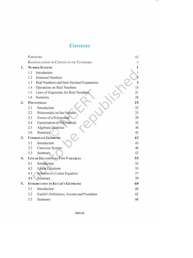 Class 9TH Maths Syllabus | PDF