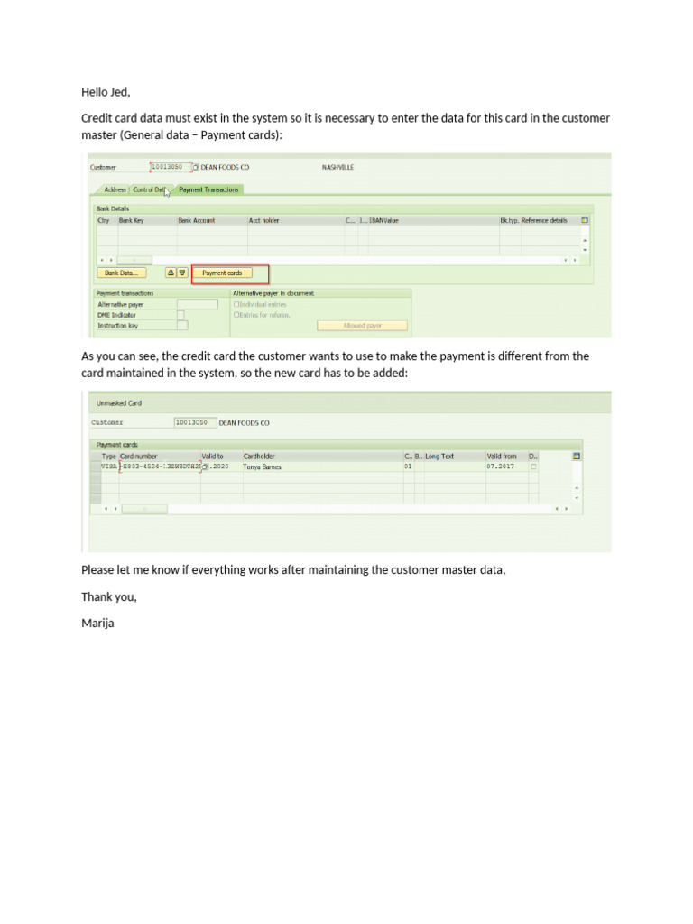 Credit Card Order | PDF