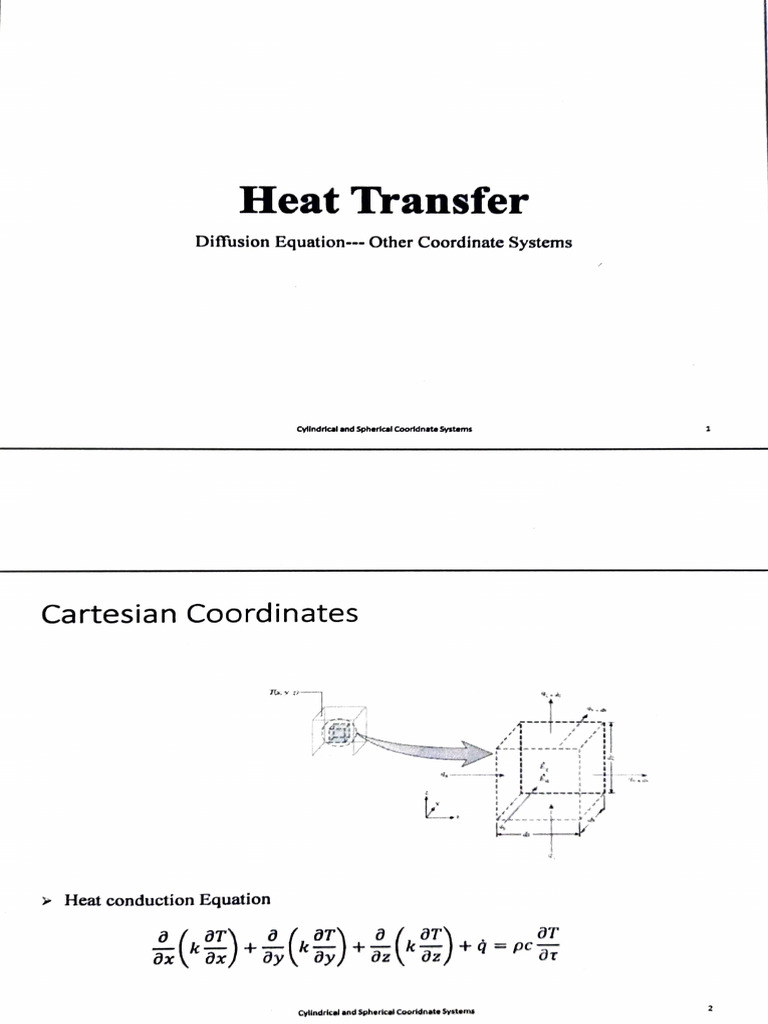 Heat Transfer: Cartesian Coordinates | PDF