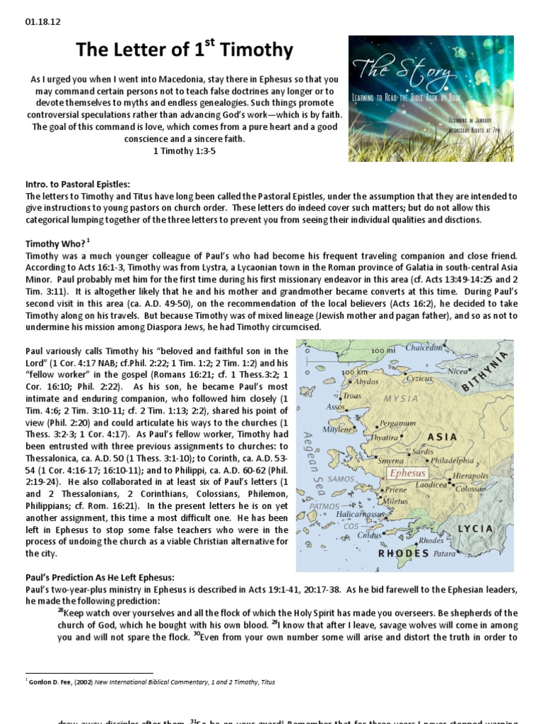 The Letter of 1st Timothy | PDF | Saint Timothy | First Epistle To The ...