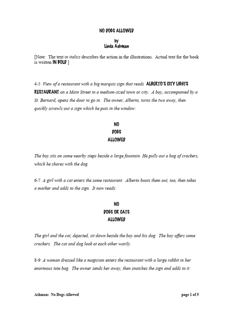 No Dogs Allowed | PDF