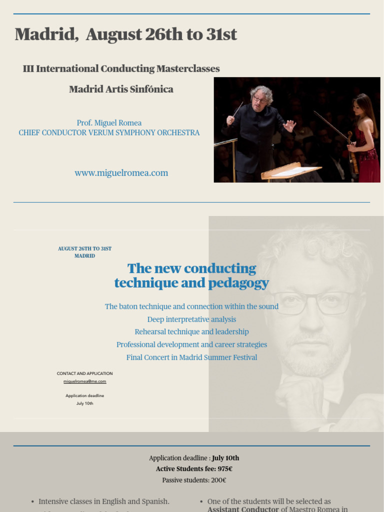 III Madrid Conducting Masterclasses 2024 With Miguel Romea | PDF ...
