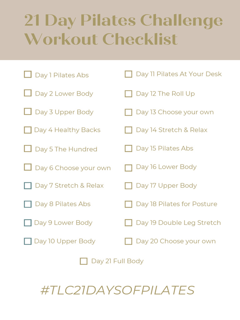 21 Day Pilates Challenge Overview | PDF