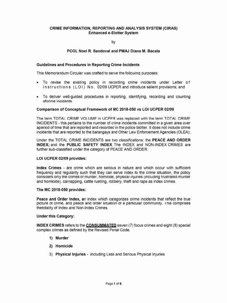 Crime Information, Reporting and Analysis System (CIRAS) | PDF