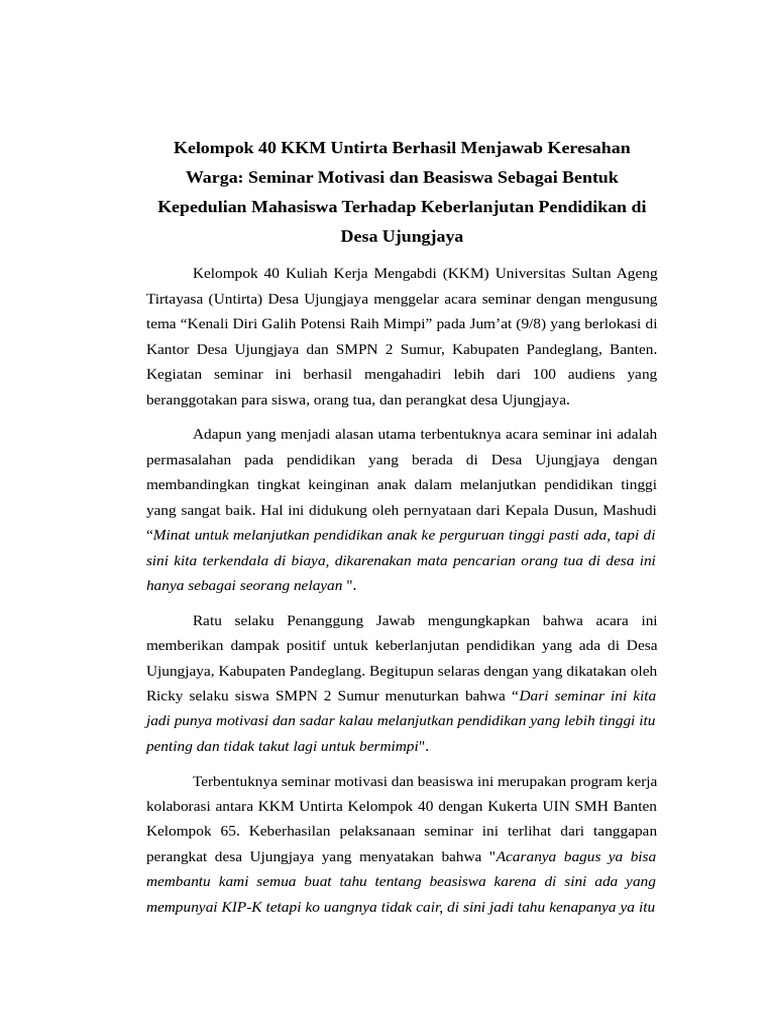 Script Seminar Motivasi Dan Beasiswa | PDF | Ilmu Sosial