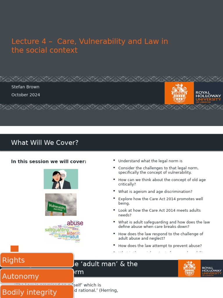 Lecture 4 Vulnerability 2024 Student | PDF | Ageism | Autonomy