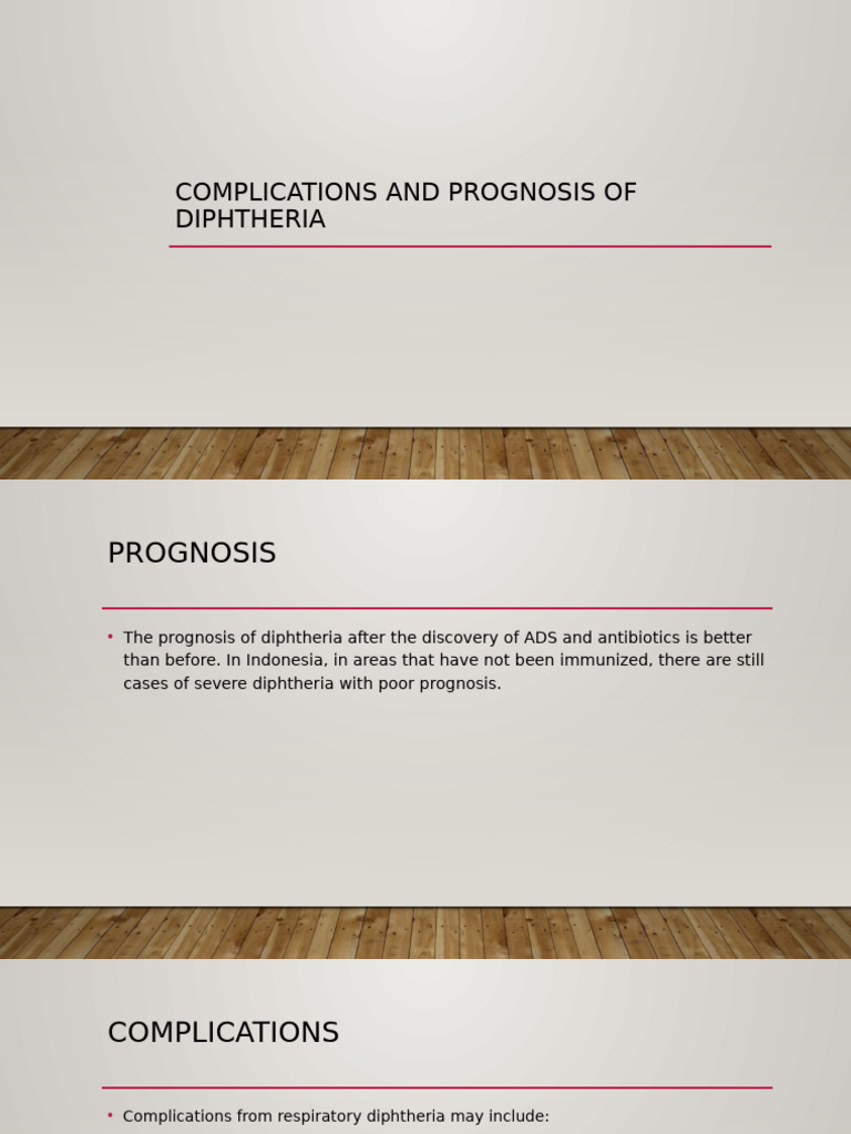 Complications and Prognosis of Diphtheria | PDF