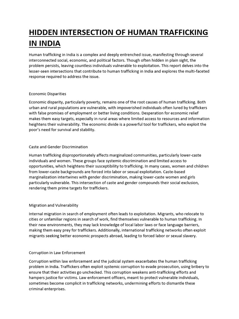 Hidden Intersection of Human Trafficking in India | PDF | Human ...