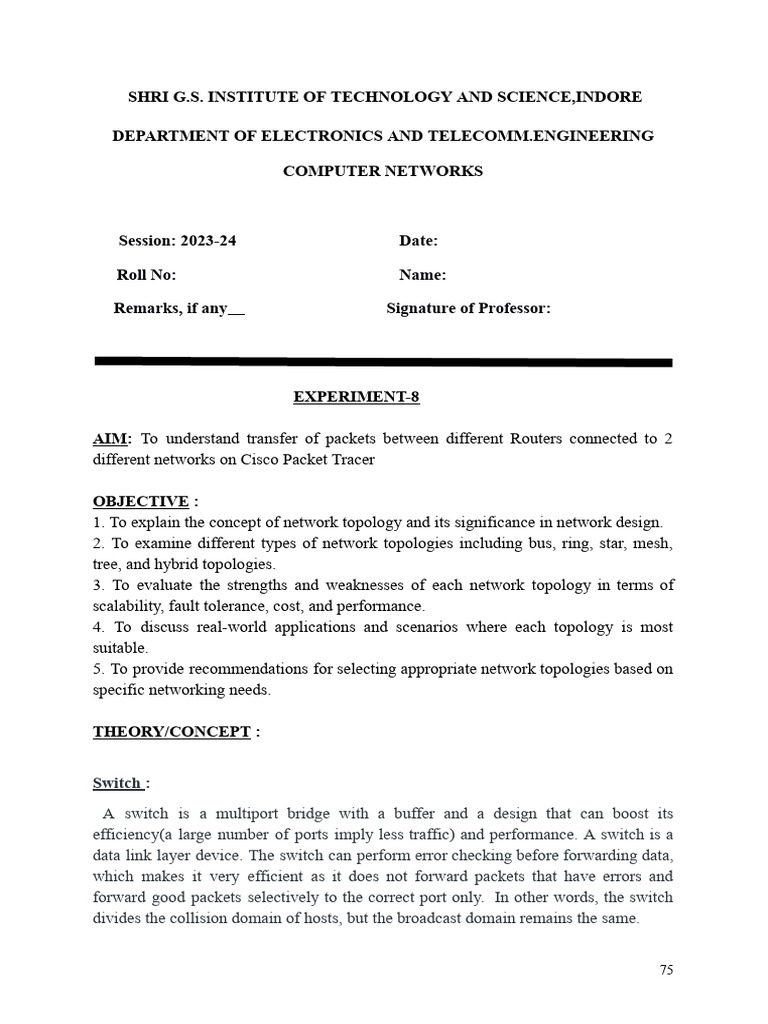 Computer Networks Lab Manual | PDF | Computer Network | Router (Computing)