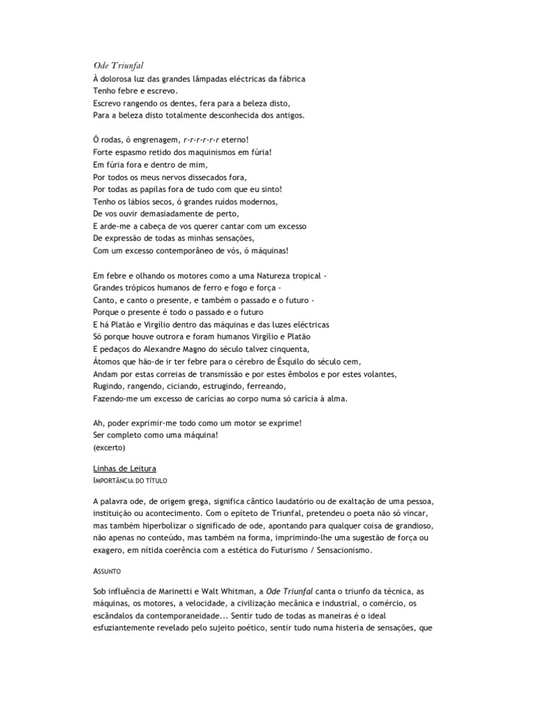 Ode Triunfal | PDF | Science | Ciência Filosófica