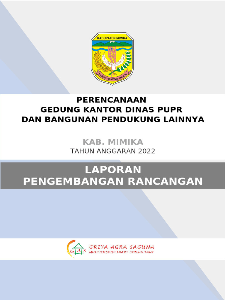 00 COVER Lap Pengembangan Rancangan PUPR Mimika | PDF