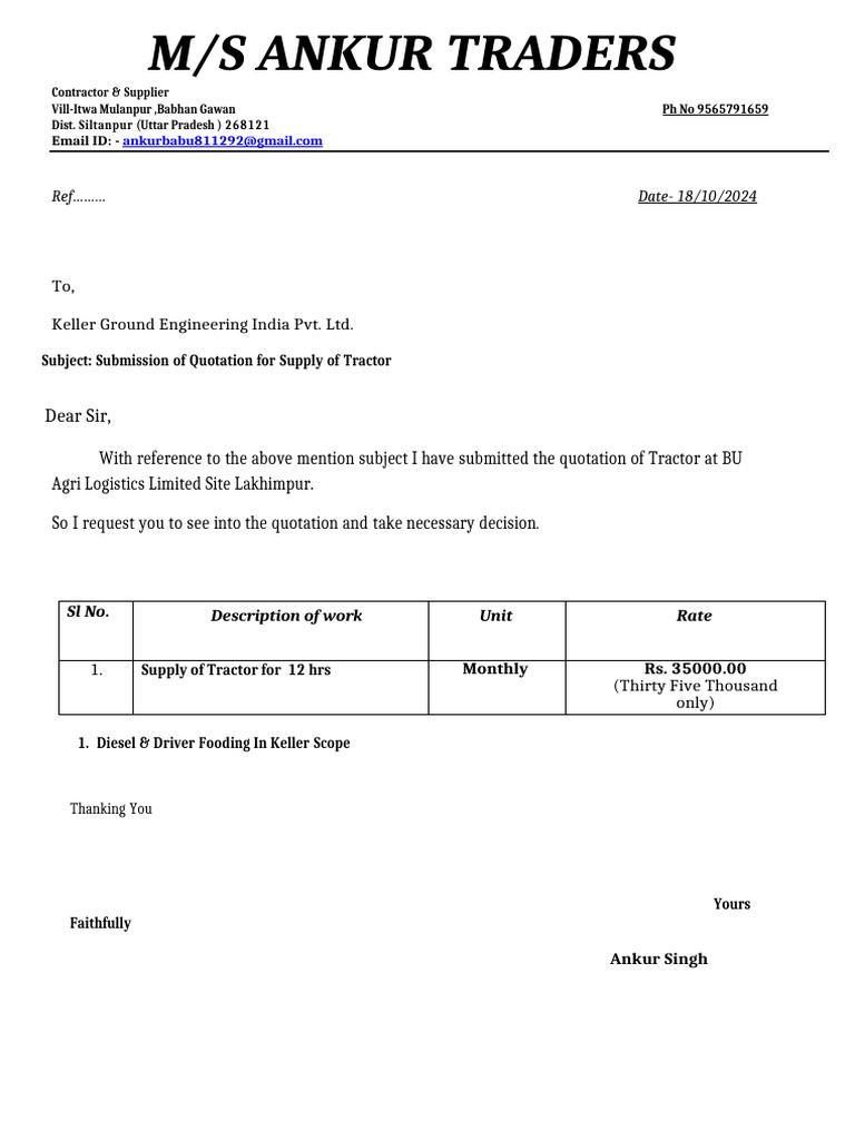 Quotation Tractor | PDF