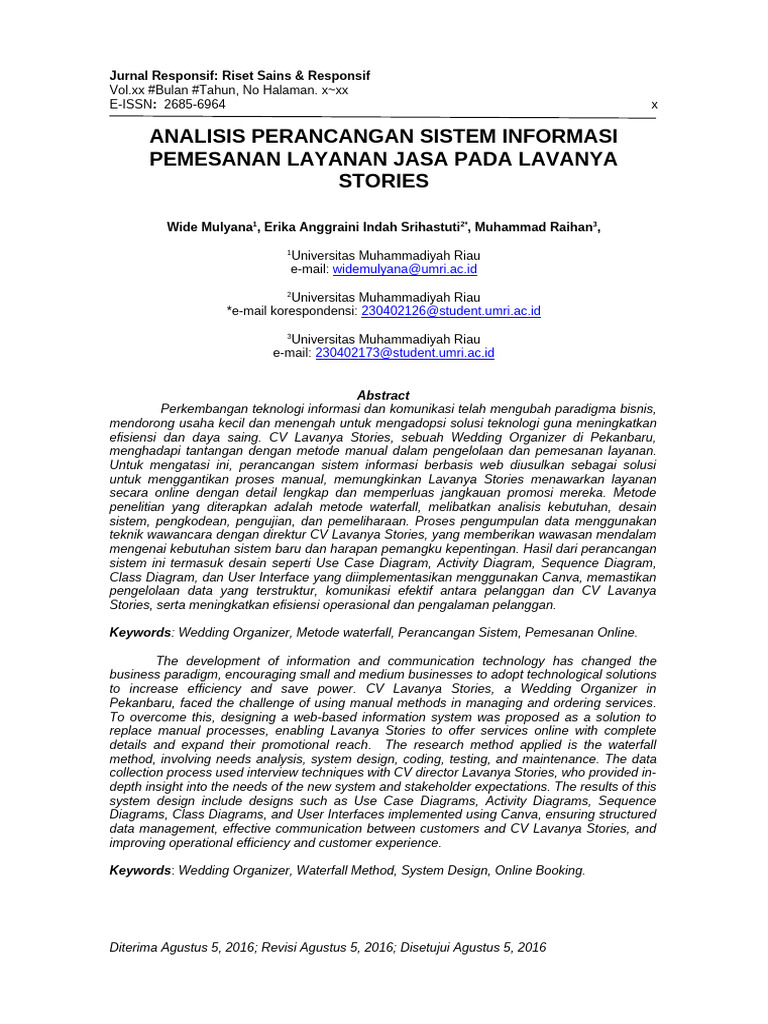 Sistem Pemesanan Lavanya Stories | PDF | Bisnis | Komputer