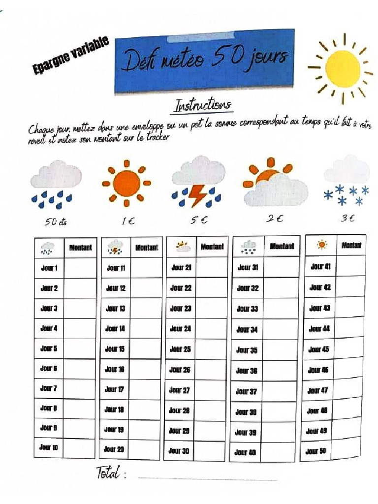 Defi Météo 50 Jrs | PDF