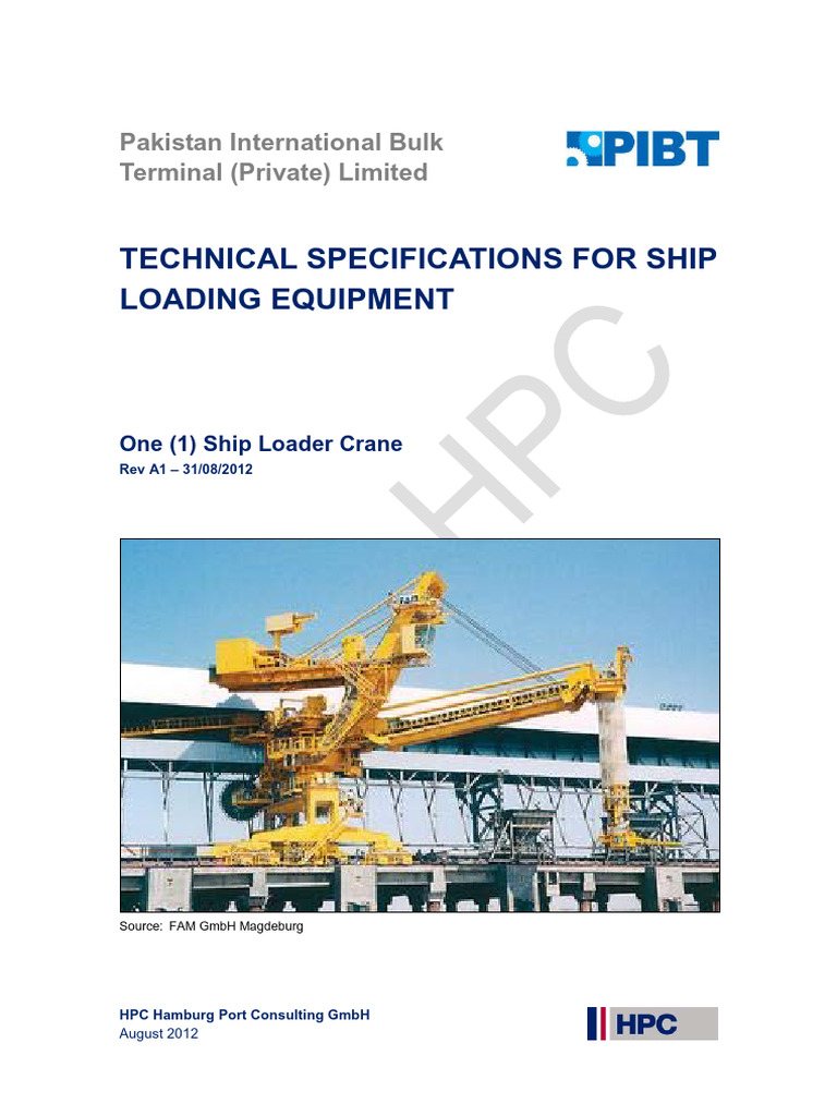Technical Specifications For Ship Loading Equipment by HPC | PDF ...