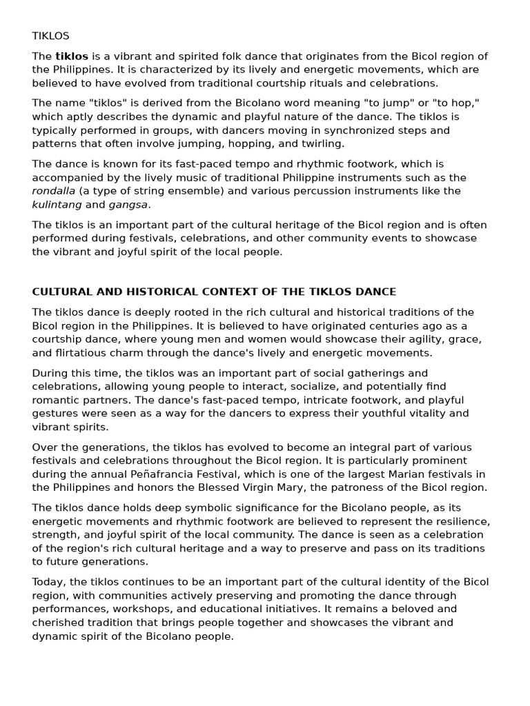 Tiklos | PDF | Dances | String Instruments