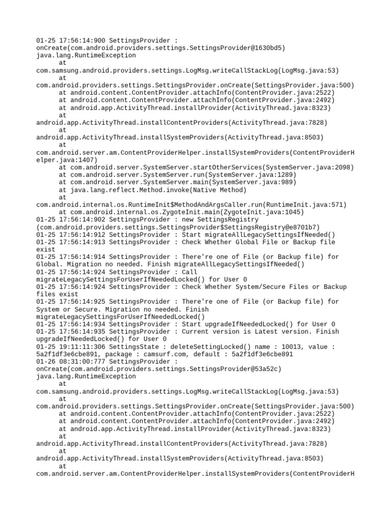 Settingsprovider | PDF | Java (Programming Language) | Backup