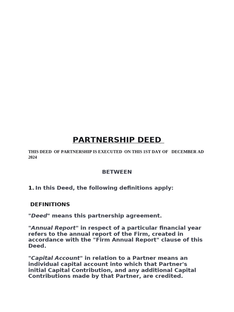 Deed of Partnership - SmartCodeVisor Financial Services | PDF | Indemnity | Expense
