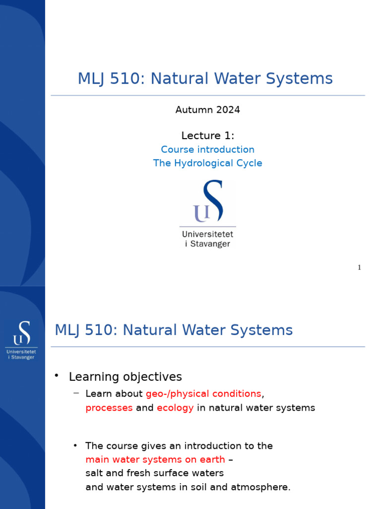 Lecture 1-24 - Course Intro - Hydro Cycle | PDF | Ecology | Ecosystem