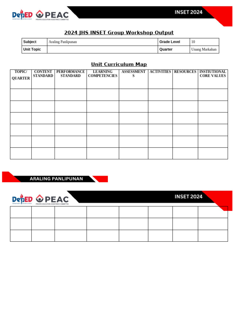 Ap 10 Curriculum Map | PDF