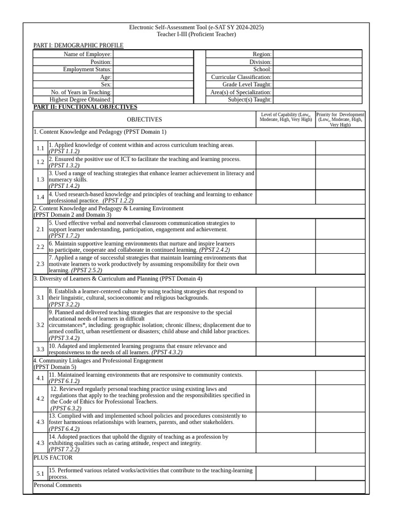 Esat Proficient Teachers | PDF | Teachers | Learning