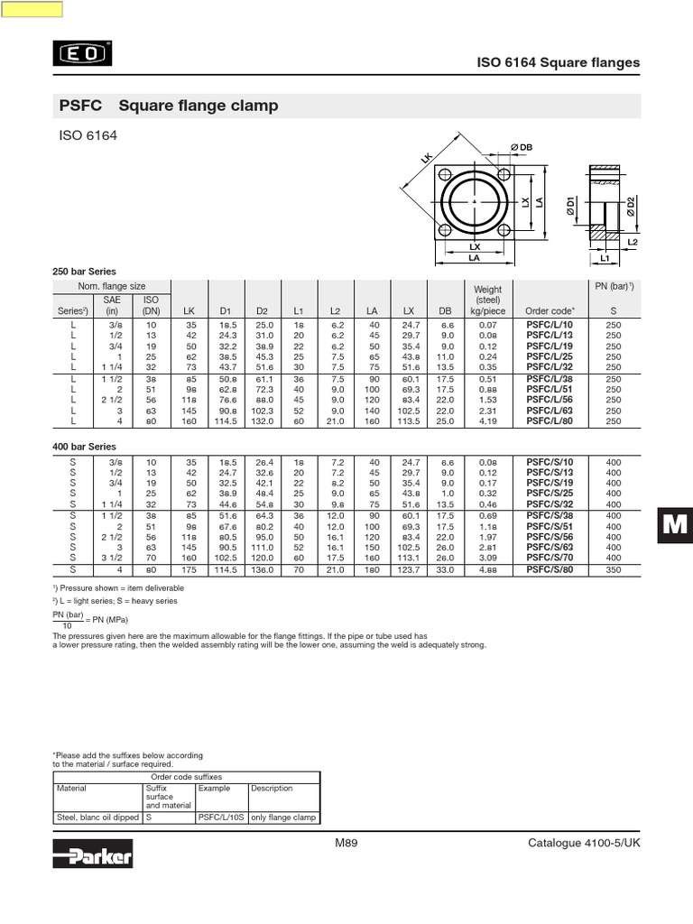 ISO 6164 Square Flanges | PDF | Pipe (Fluid Conveyance) | Industrial Processes