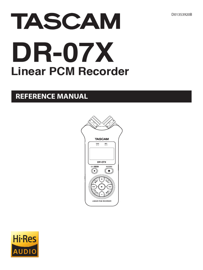 Linear PCM Recorder: Reference Manual | PDF | Microphone | Copyright ...