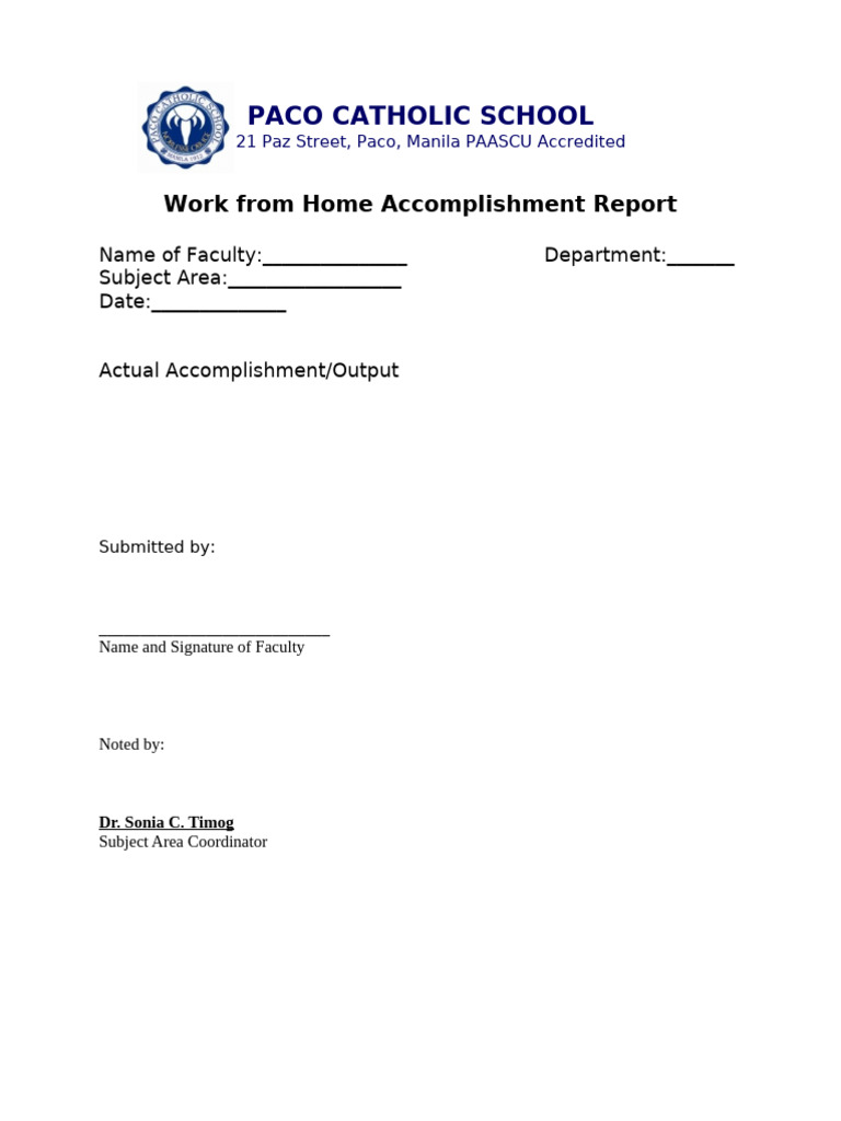 WFH Template | PDF