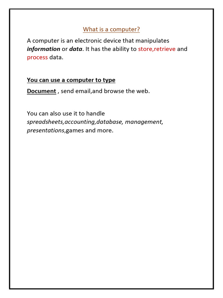 Information Data: Store, Retrieve Process | PDF