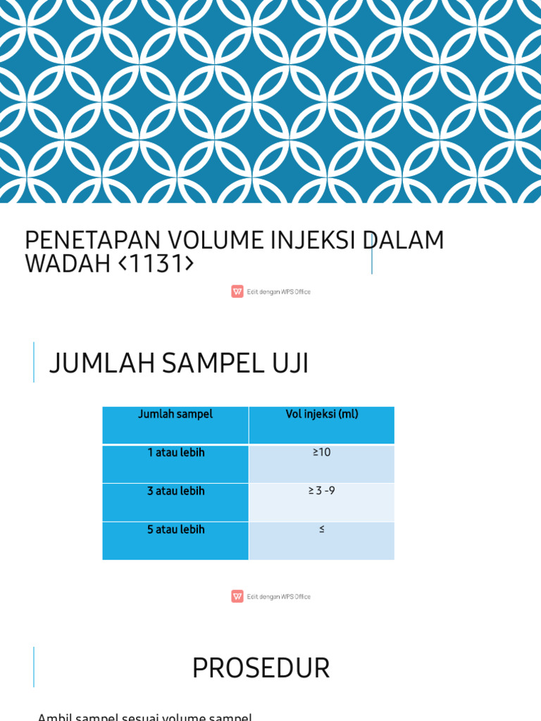P11 - Penetapan Volume Injeksi Dalam Wadah | PDF