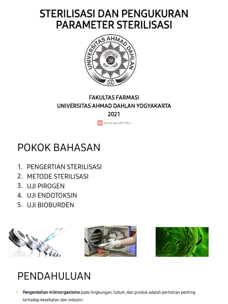 P11 Sterilisasi Dan Pengukuran Parameter Sterilisasi | PDF | Sains & Matematika