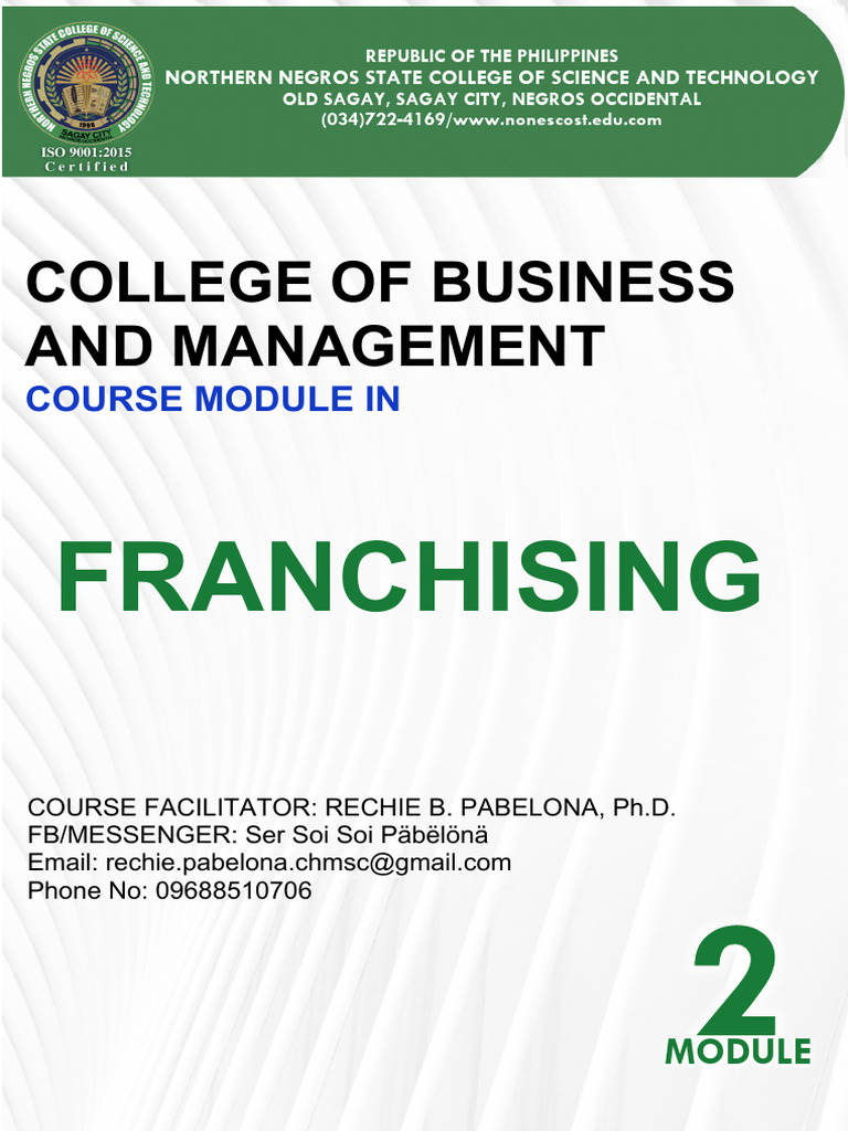Franchising Free Elective 1 Module Midterm NA | PDF | Franchising | Business