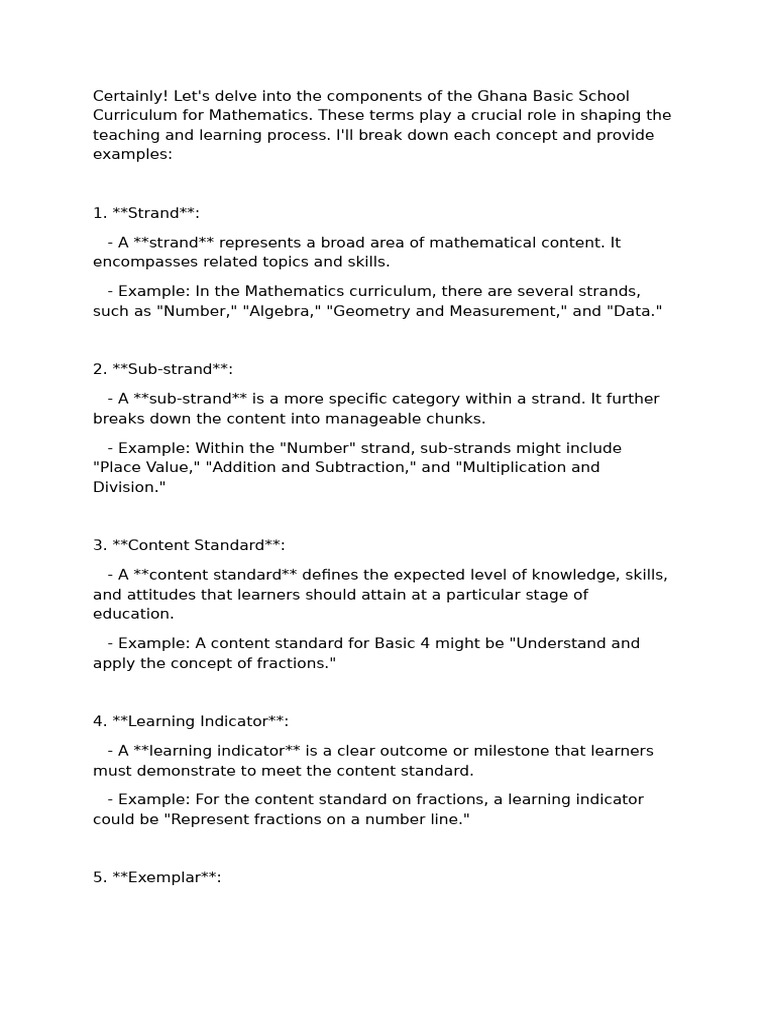 Understanding Math Strands and Sub-strands | PDF | Curriculum | Learning