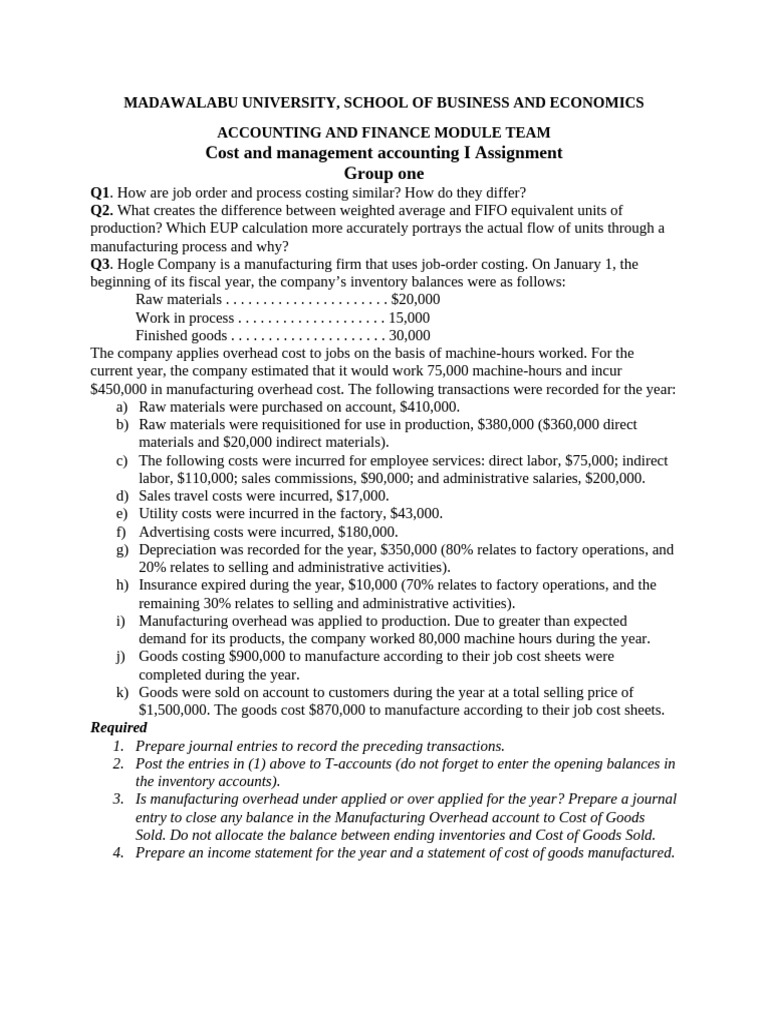Cost Assign Group 1 Exten | PDF | Cost Of Goods Sold | Inventory